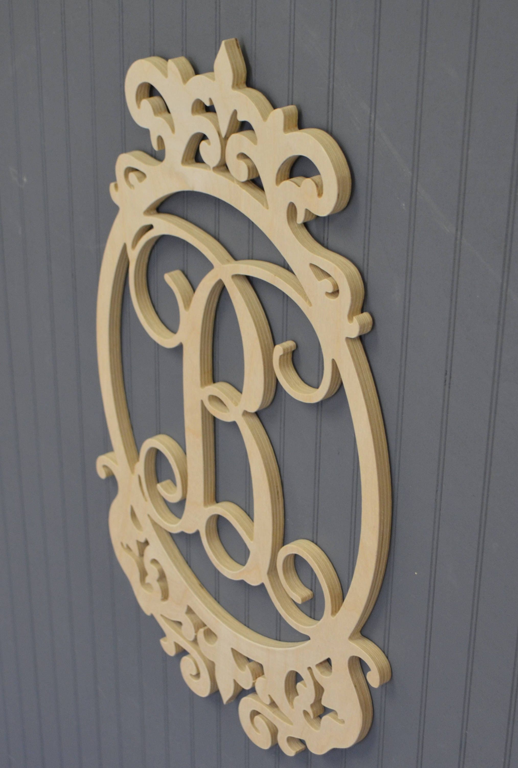 Wooden Initial Monogram Wooden Monogram Victorian Frame | Etsy