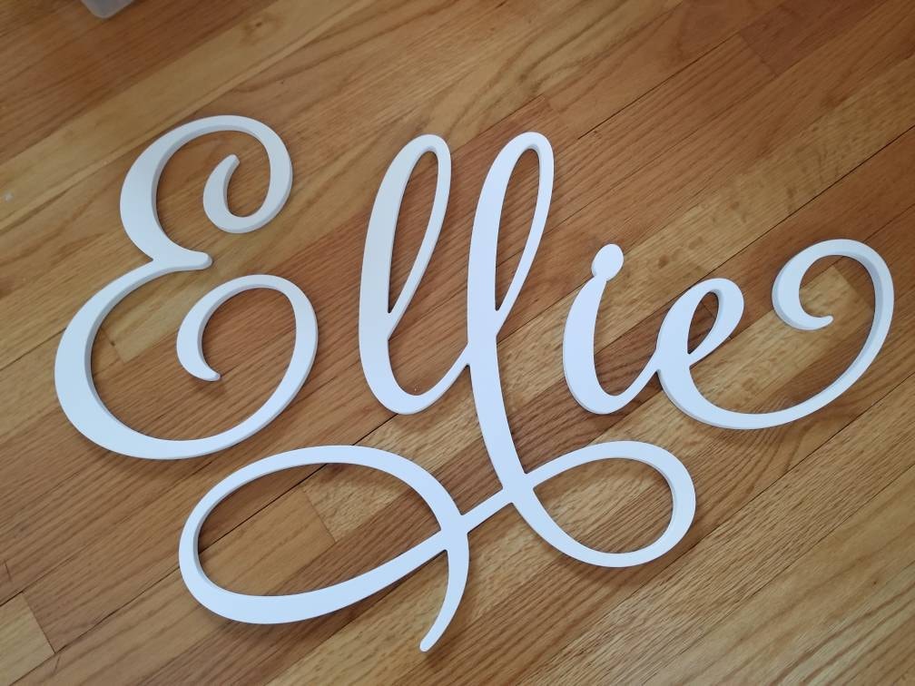 Custom Word, Personalized Wood Sign, Wooden Name, Shabby Cursive Word ...
