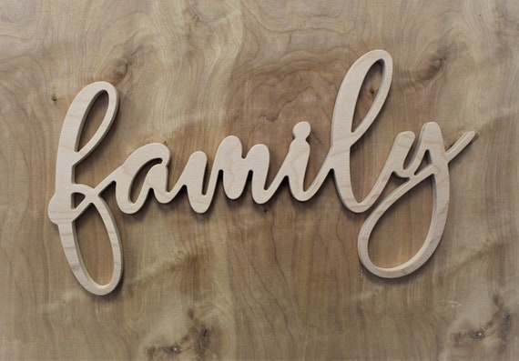Family Wood Sign Wall Art Family Wall Sign Family Cut Out | Etsy