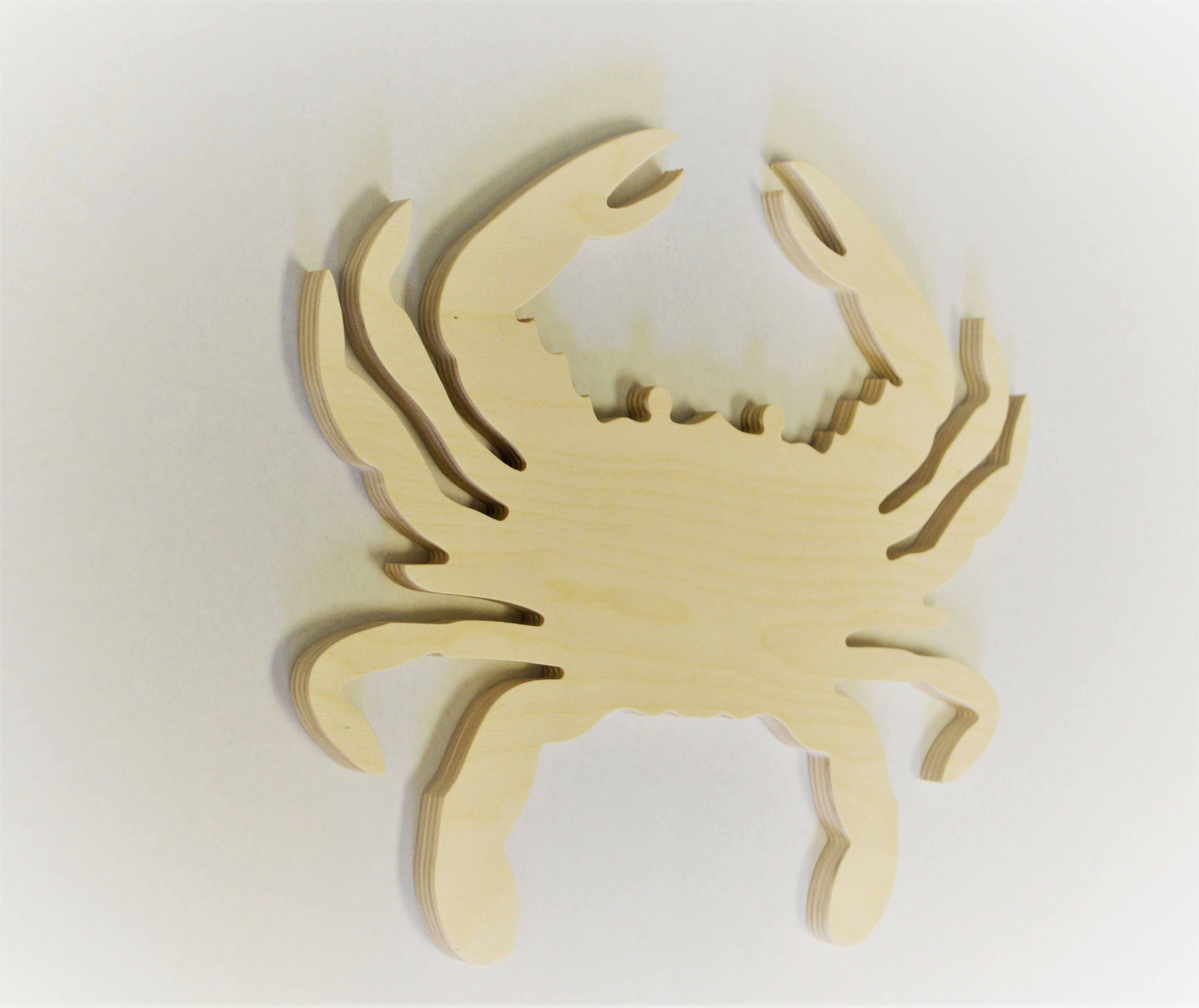 Painted Wooden Crab, Crab Cut Out, Wooden Shape, Ocean Animal, Beach ...