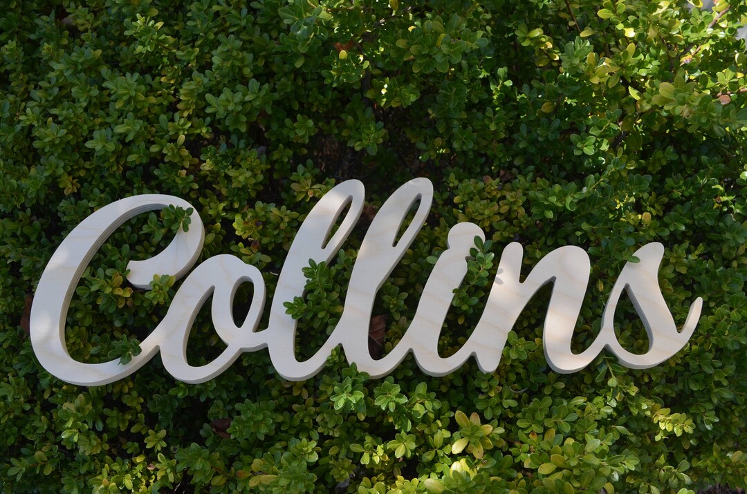 Wooden Name, Connected Letter, Cursive Name, Wall Decor, Room Decor ...