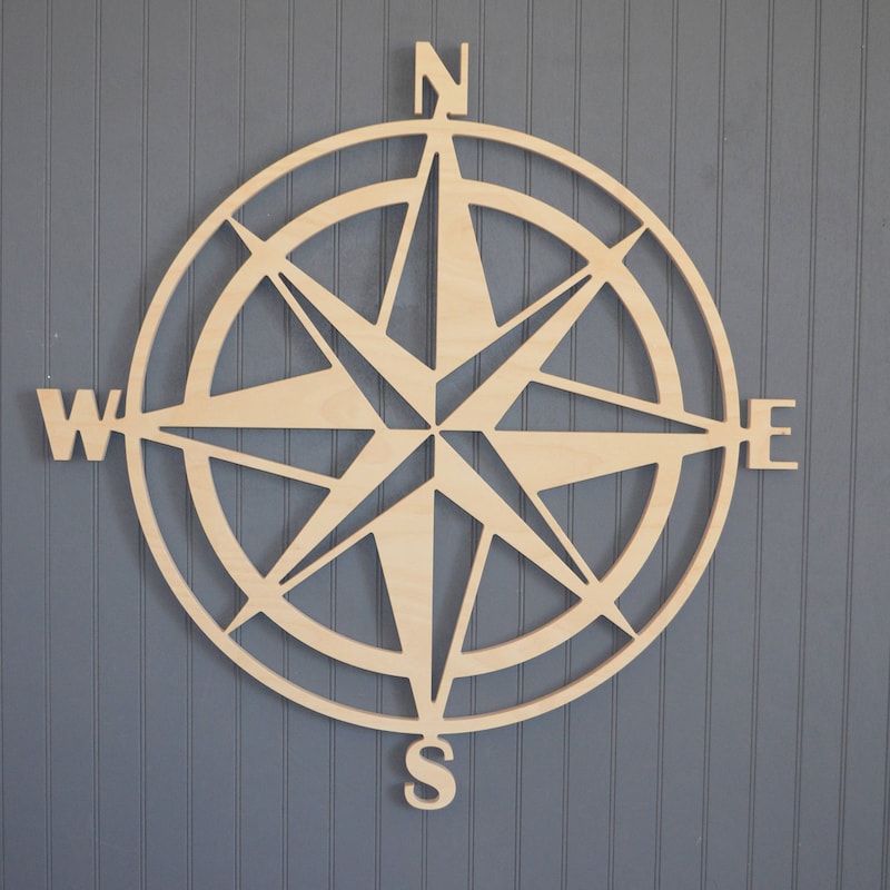Wooden Compass Wall Art - Etsy