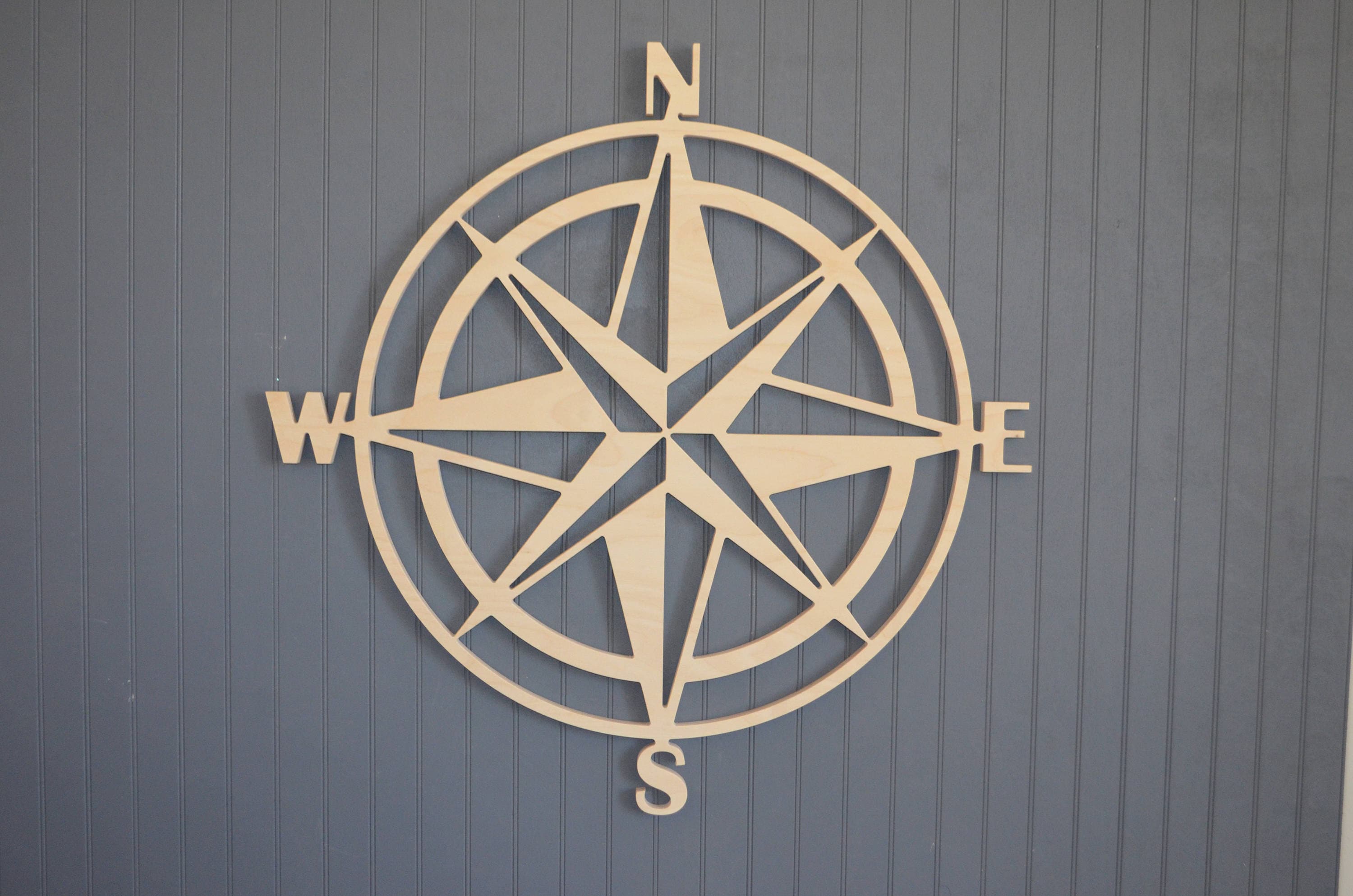 Wood Compass Cut Out Wooden Compass Large Compass Wall - Etsy Canada