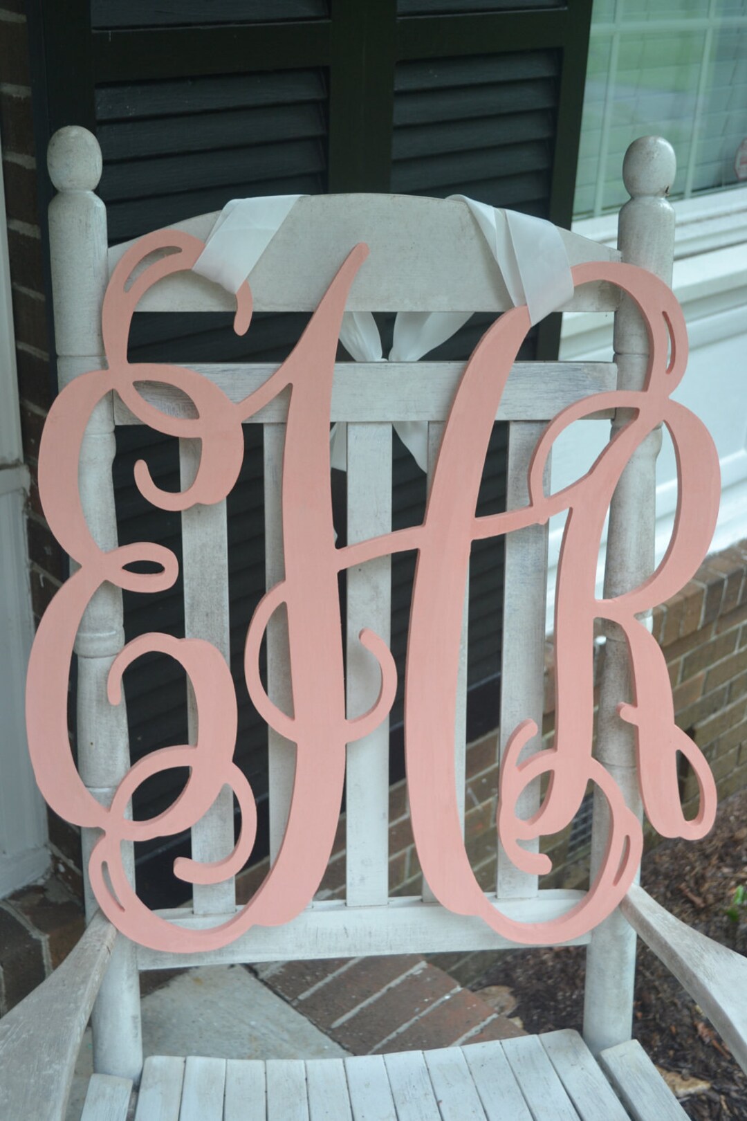 Painted Wooden Monogram - Wooden Initials - Wedding Gift - Housewarming ...