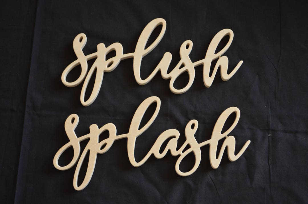 Splish Splash Sign Bathroom Decor Wooden Words Home Decor Bathroom Art ...