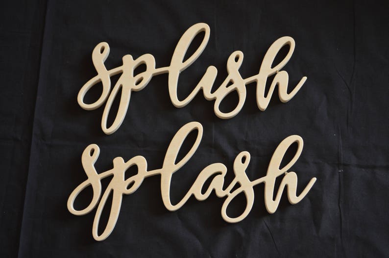 Splish Splash Sign Bathroom Decor Wooden Words Home Decor Bathroom Art ...