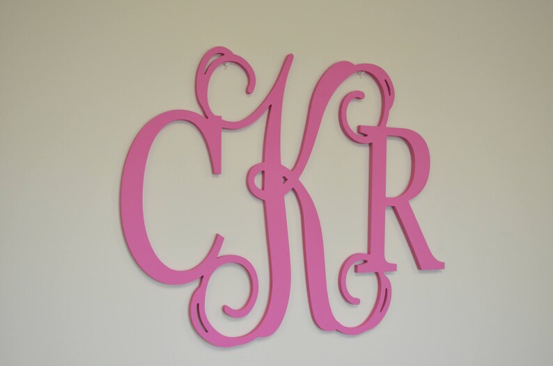 Three Initial Monogram Personalized Wedding Decor Room | Etsy