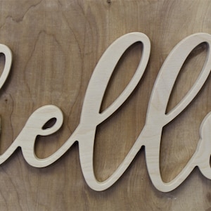Wooden Hello Sign - Summer Wreath Sign - Hello Wood Word Cutout - Hello ...