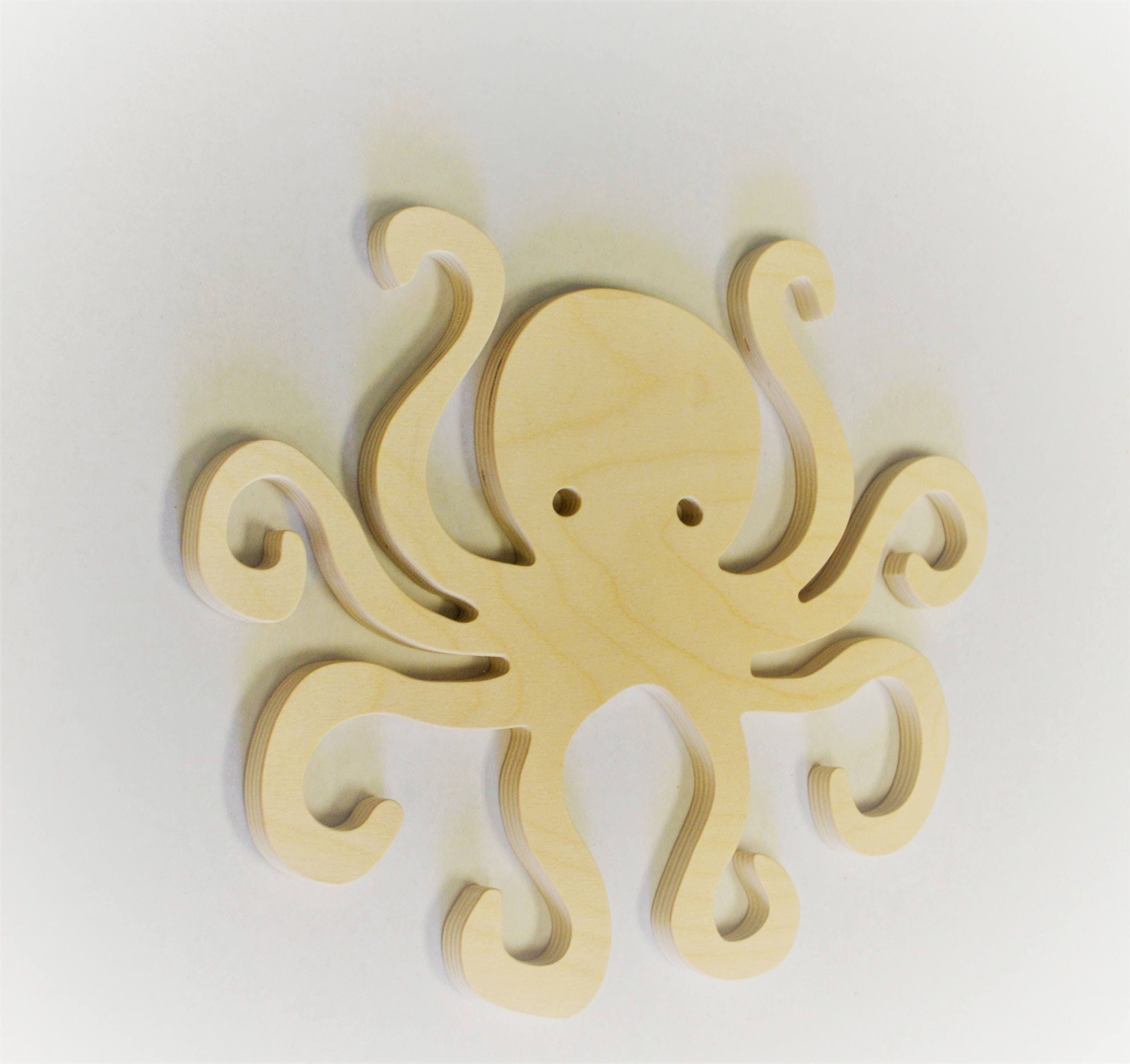 Octopus Cut Out, Octopus, Painted Octopus, Wooden Octopus, Ocean Animal ...