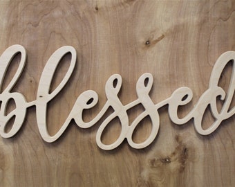 Blessed Sign, Rustic Word Art Sign, Metal Words, Metal Wall Signs ...