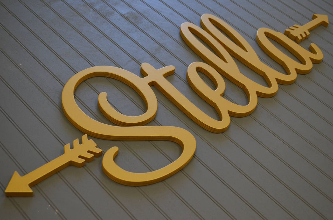 Nursery Name Sign With Gold Arrows Name Wall Hanging Arrow - Etsy