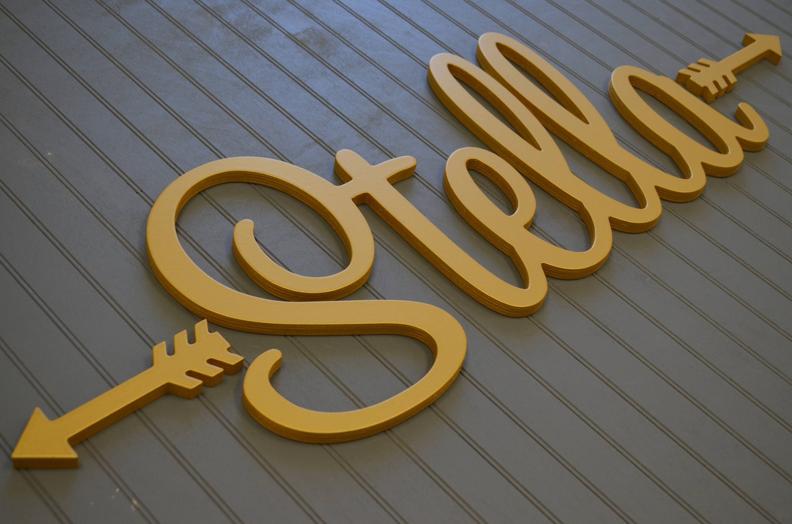 Nursery Name Sign With Gold Arrows - Name Wall Hanging Arrow Decor ...
