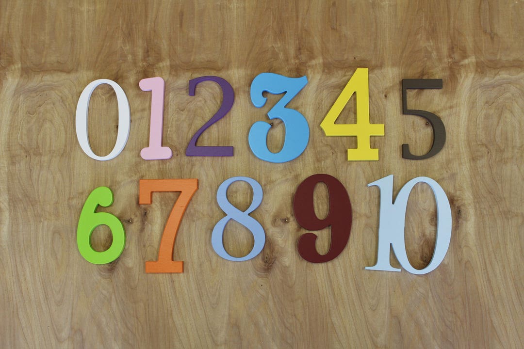 Wood Numbers, Painted Numbers, Wooden Numbers, Number Cut Out, Play ...