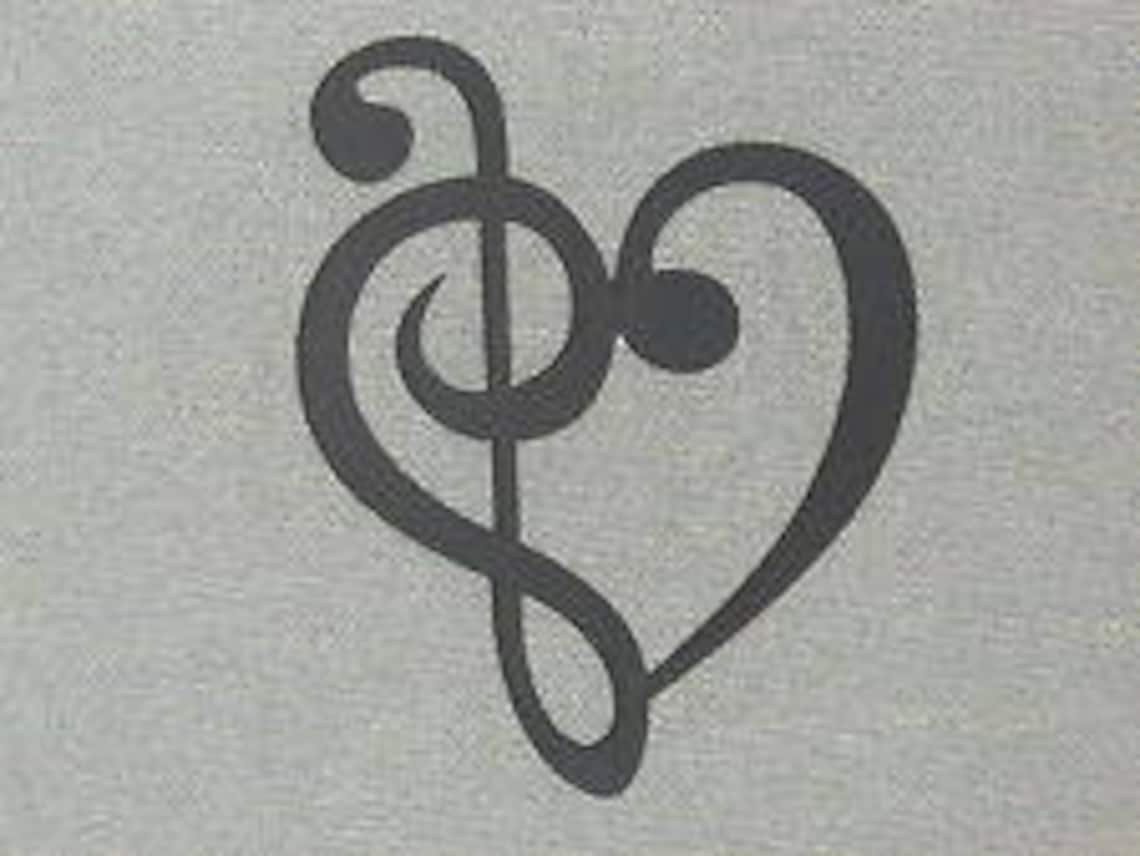 Heart Music Note Heart Shape Music Note Cut Out Music - Etsy