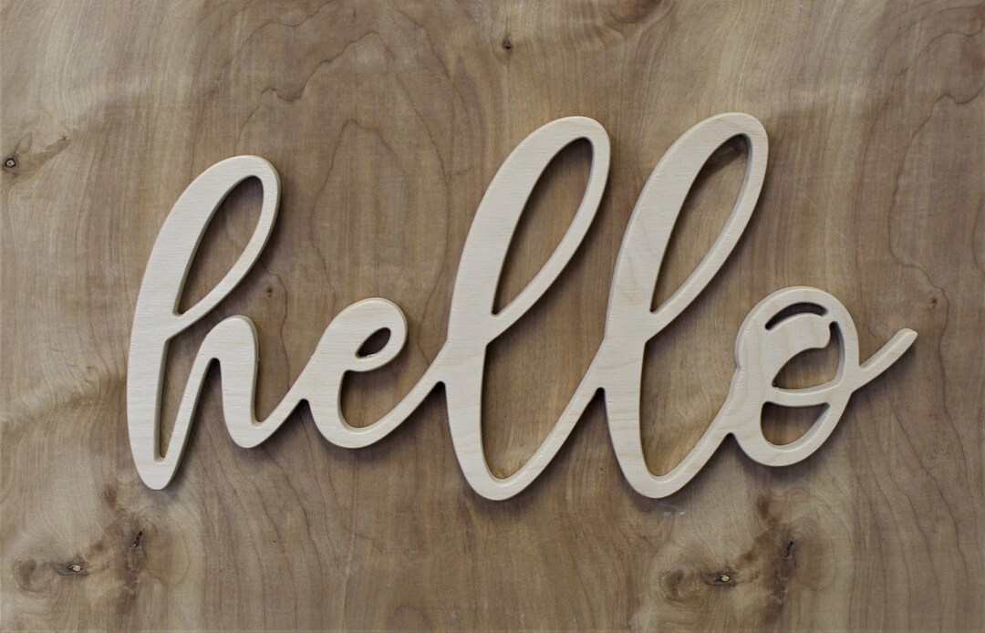 Wooden Hello Sign - Summer Wreath Sign - Hello Wood Word Cutout - Hello ...