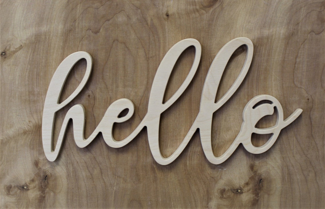 Wooden Hello Sign Summer Wreath Sign Hello Wood Word - Etsy