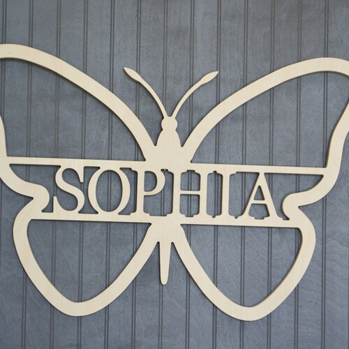 Butterfly Name Sign Personalized Wooden Name Kids Nursery - Etsy