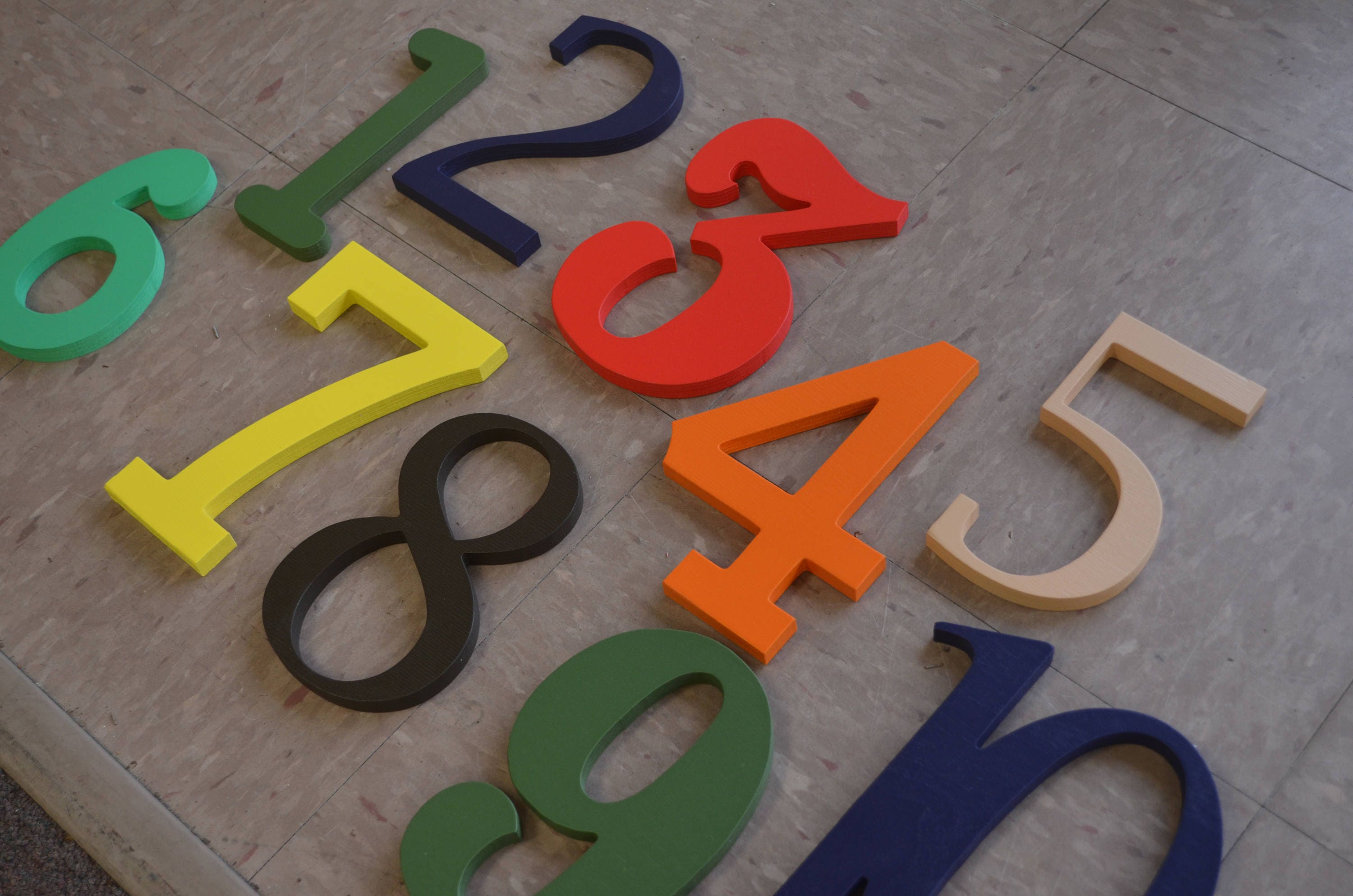 Painted Wooden Numbers, Wooden Numbers, 1 Through 10, Classroom Decor ...