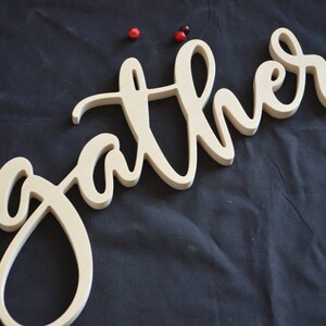 Wooden Gather Cut Out, Gather Sign, Gather Wall Decor, Wooden Words ...