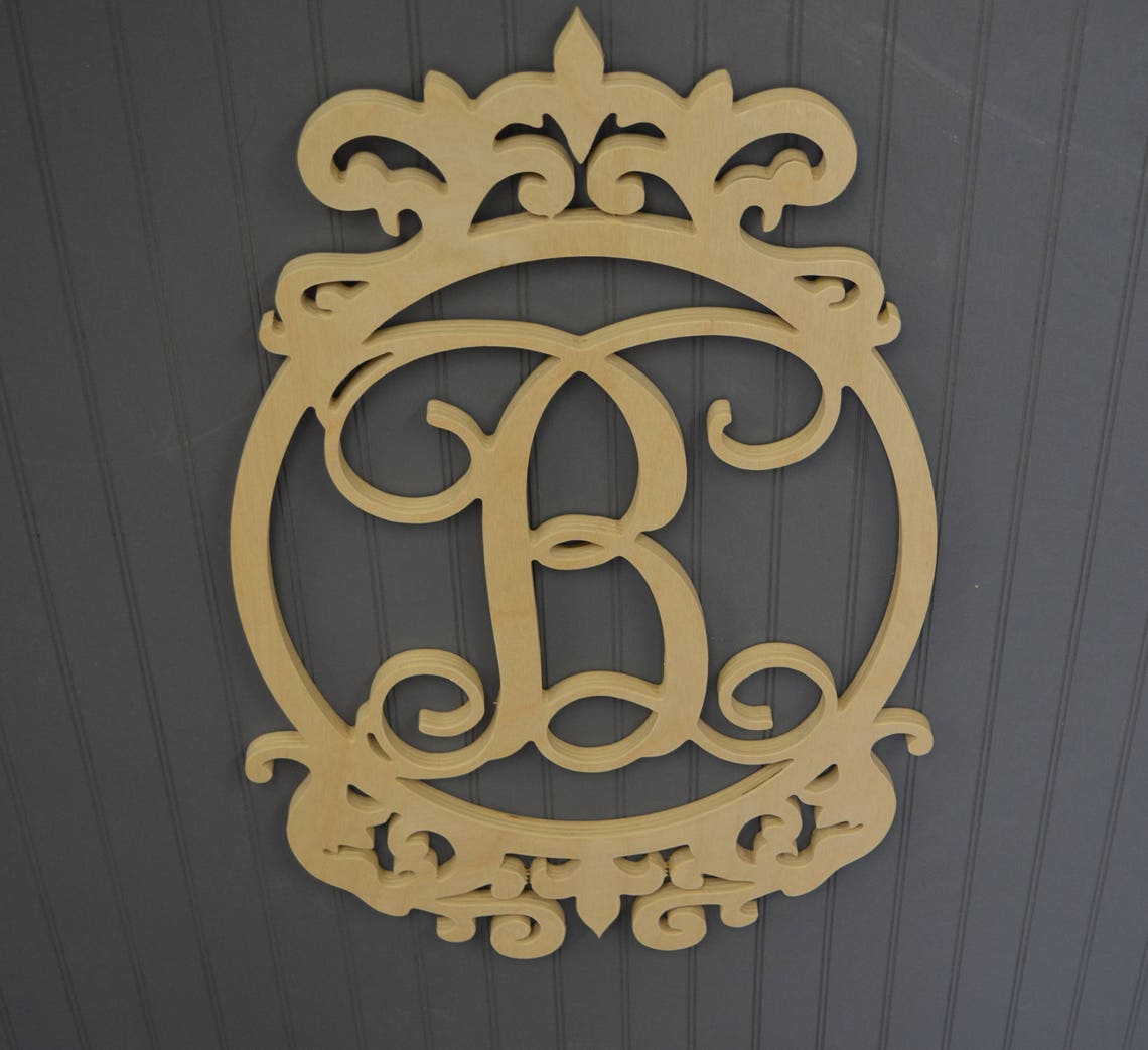 Wooden Initial Monogram Wooden Monogram Victorian Frame - Etsy