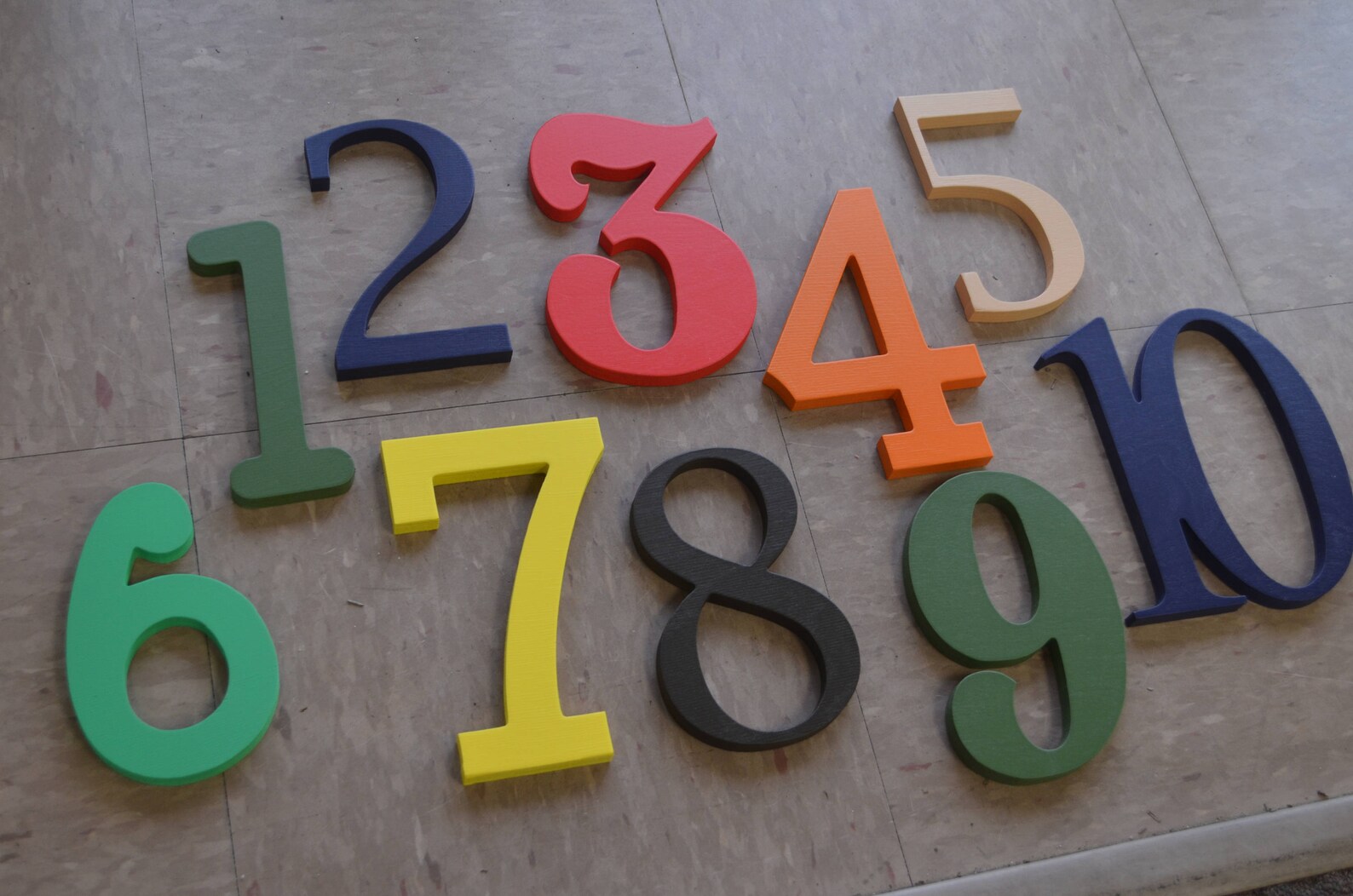 Painted Wooden Numbers, Wooden Numbers, 1 Through 10, Classroom Decor ...