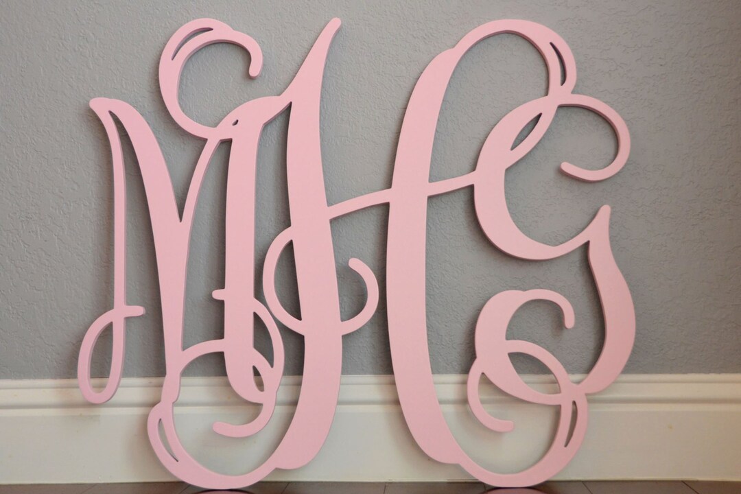 Painted Wooden Initials - Wooden Monogram - Nursery Wall Hanging - Baby ...