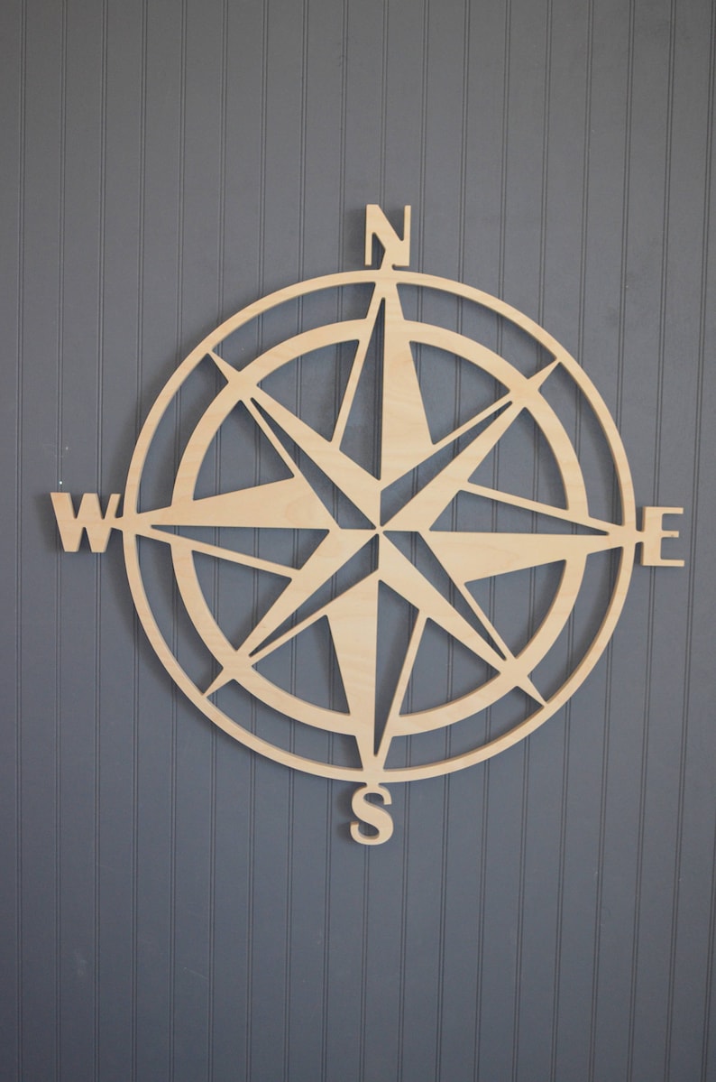 Wood Compass Cut Out Wooden Compass Large Compass Wall - Etsy Canada