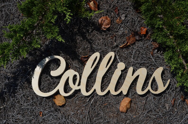 Wooden Name Connected Letter Cursive Name Wall Decor Room - Etsy