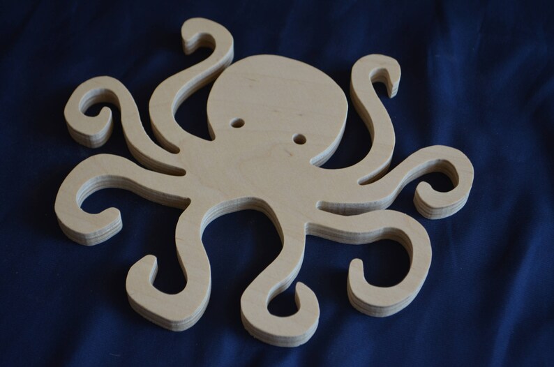 Octopus Shape Wooden Octopus Shape Octopus Shape Cut Out - Etsy