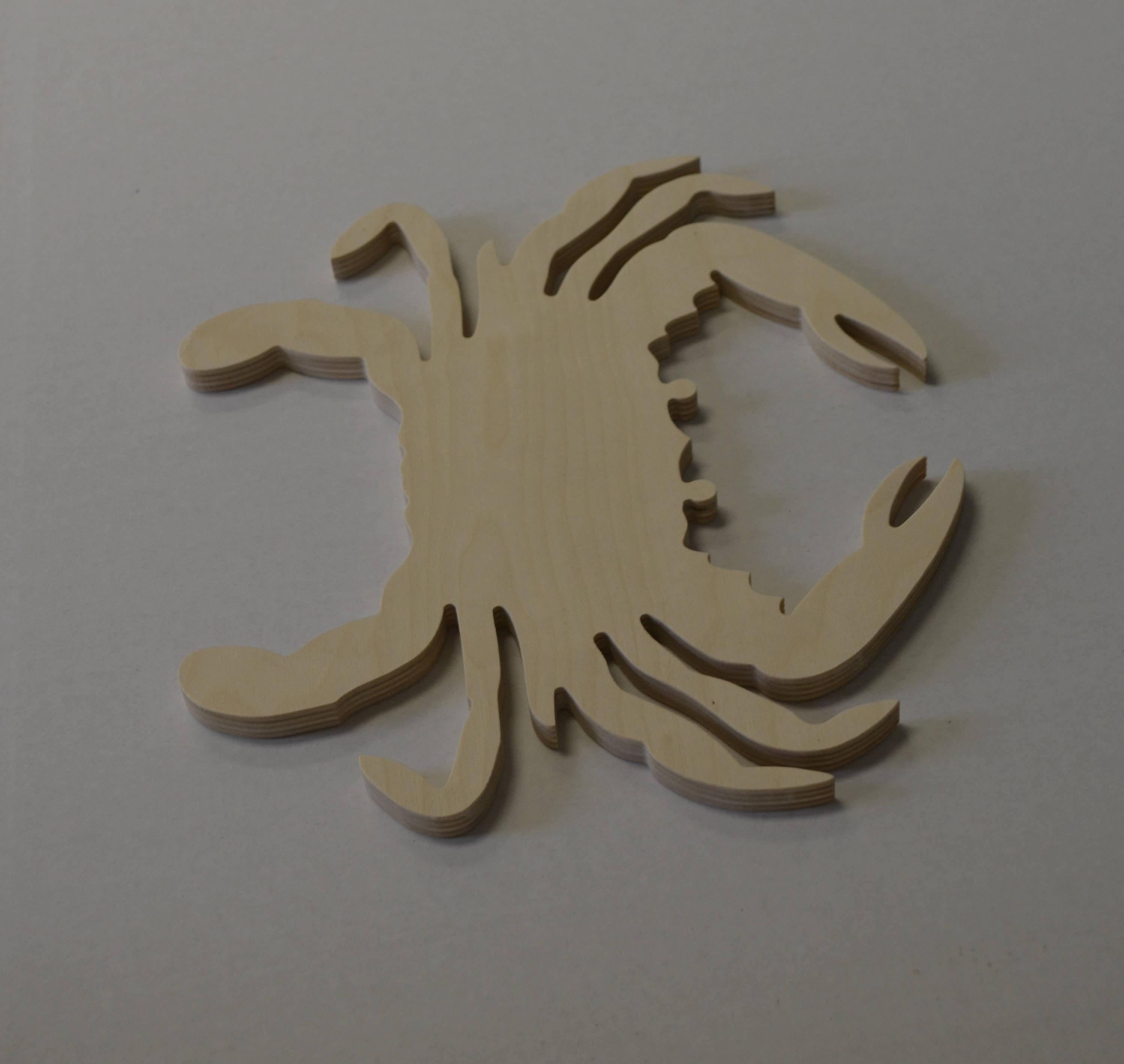 Wooden Crab Shape Cut Out Large and Small Crab Beach Ocean - Etsy