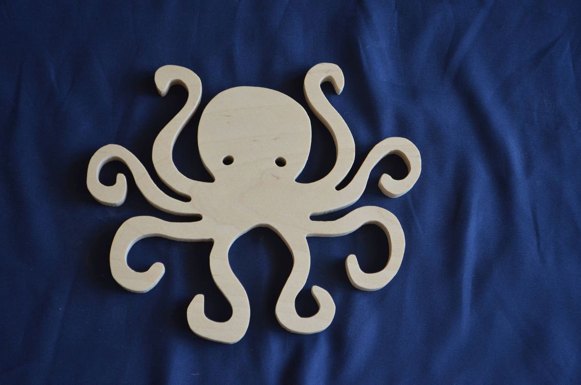 Octopus Cut Out, Octopus, Painted Octopus, Wooden Octopus, Ocean Animal ...