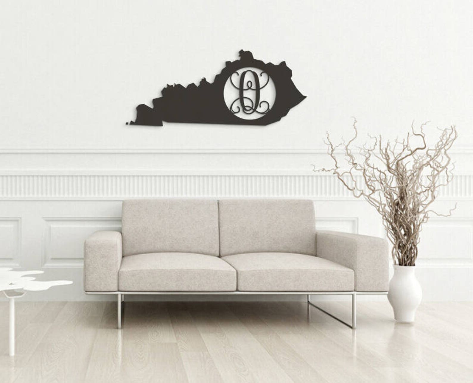 Kentucky State Monogram Custom Monogram Wooden State - Etsy