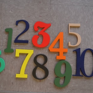 Painted Wooden Numbers, Wooden Numbers, 1 Through 10, Classroom Decor ...
