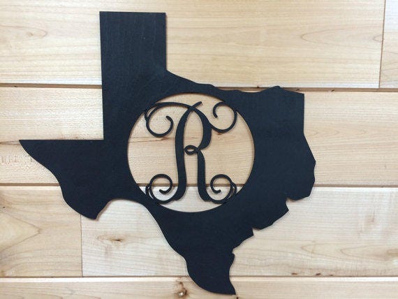 Texas Monogram Wooden Texas Cut Out State Monogram Wooden | Etsy