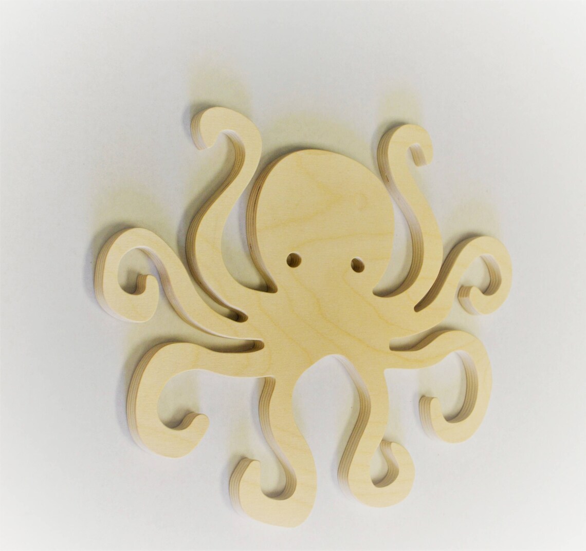 Octopus Shape Wooden Octopus Shape Octopus Shape Cut Out - Etsy