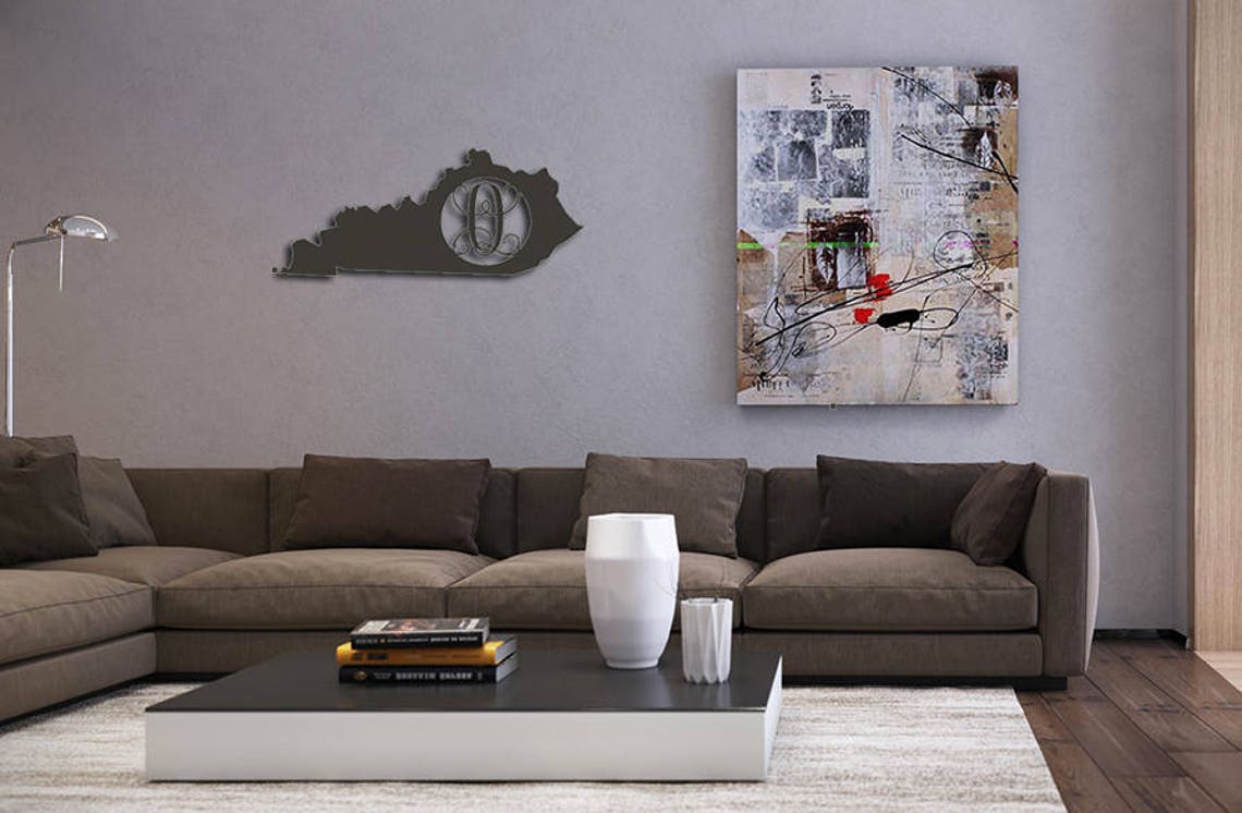 Kentucky State Monogram Custom Monogram Wooden State - Etsy