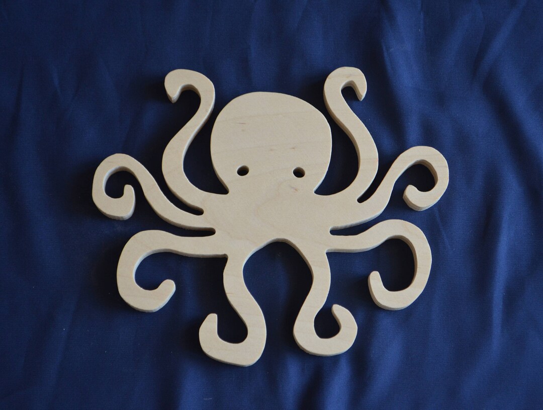 Octopus Shape, Wooden Octopus Shape, Octopus Shape Cut Out, Ocean ...
