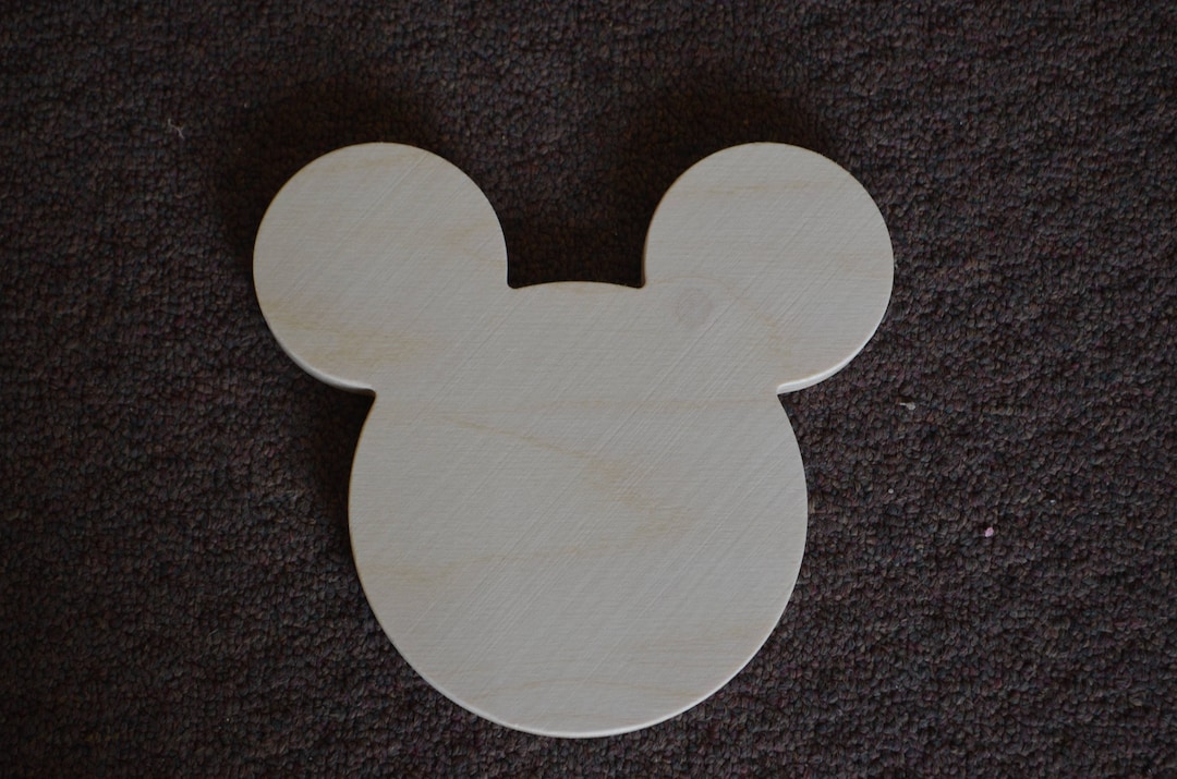 Mickey Mouse Head Cut Out, Wooden Mickey Mouse Ears, Mickey Mouse Shape ...