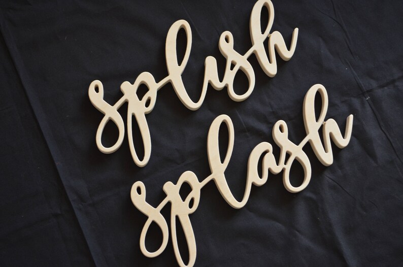Splish Splash Sign Bathroom Decor Wooden Words Home Decor - Etsy