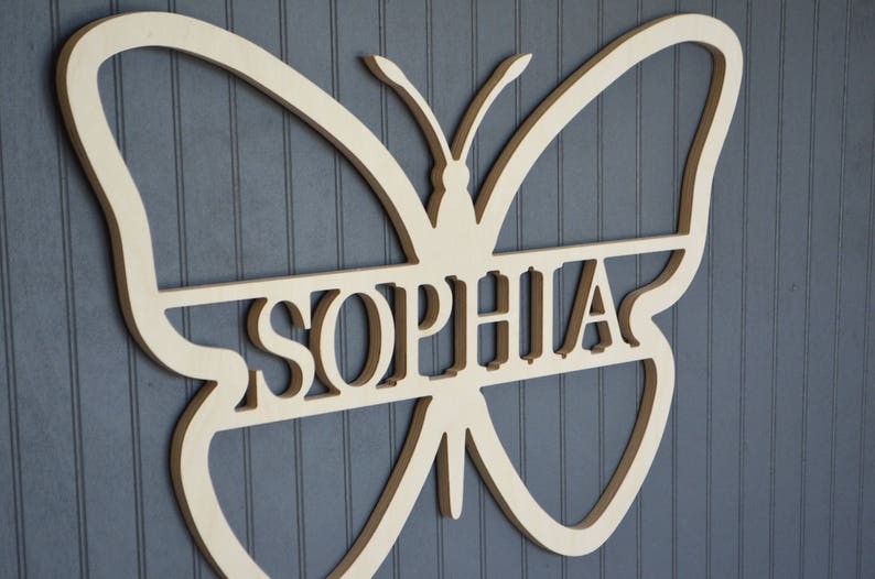 Butterfly Name Sign - Personalized Wooden Name - Kids Nursery Name ...