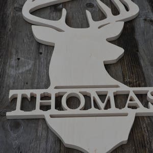 Buck With Name Sign, Wooden Buck, Wooden Name Sign, Personalized Name ...