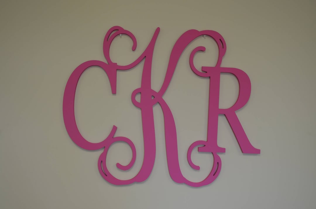Three Initial Monogram, Personalized, Wedding Decor, Room Decor, Wall ...