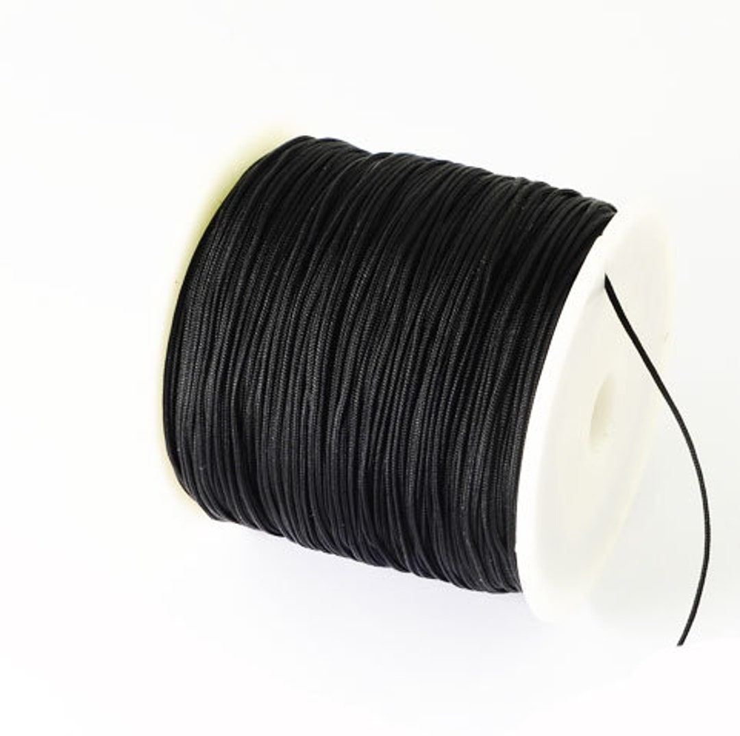 10 M Macrame Ribbon 0.8, Shiny Black, Ribbon for Braiding, Jewelry ...