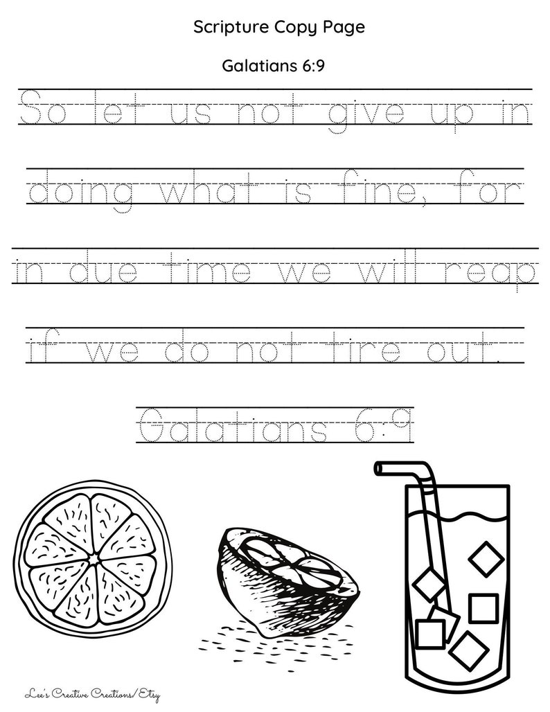 Gal 6:9 Kids Scripture Copy Page - Etsy