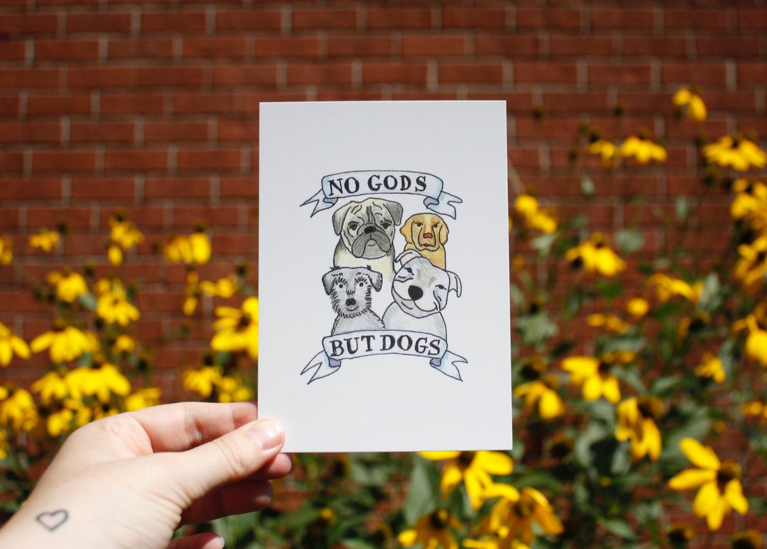 Postcard : No Gods but Dogs! - Etsy