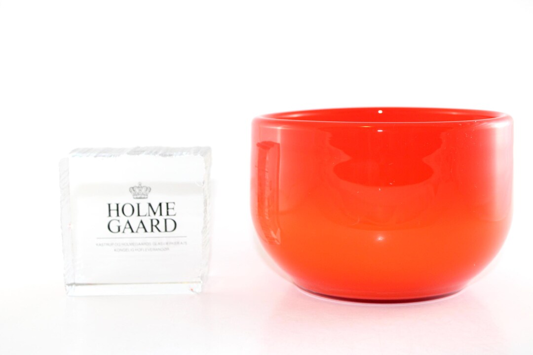 Holmegaard - Lovely Orange and White Glass Bowl - PALET - Made by ...