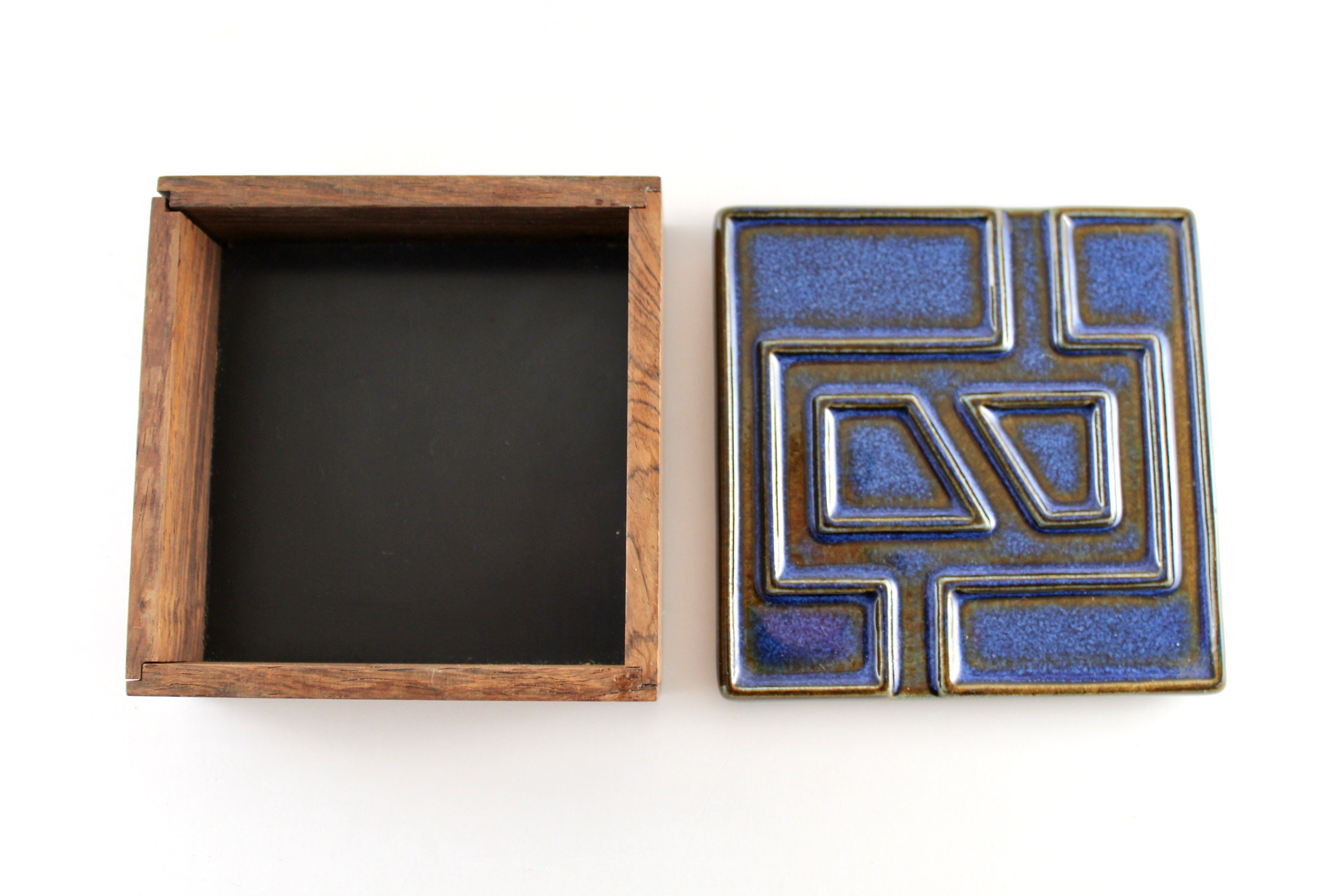 Danish Design VERY RARE Beautiful Teak Box With Ceramic Lid - Etsy