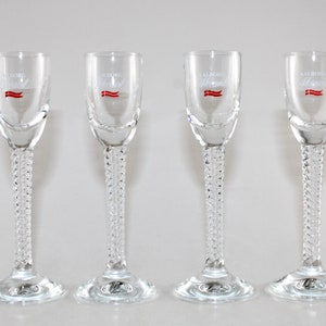 Holmegaard TWIST 4 Lovely aquavit glass with the danish flag Designed ...