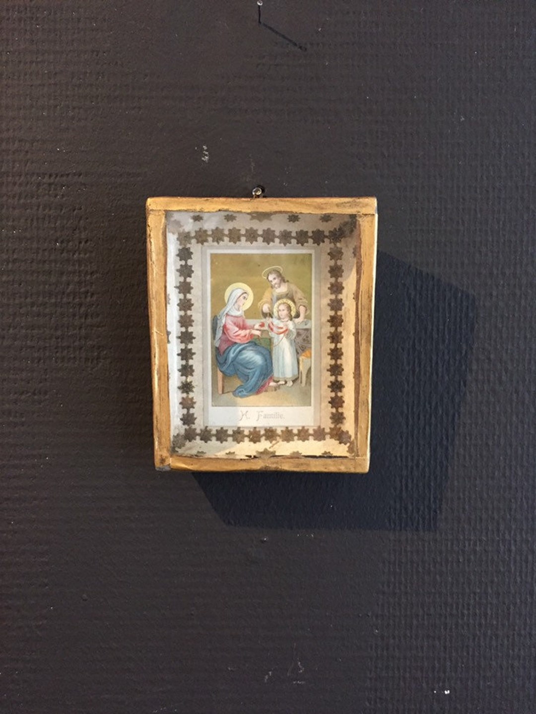 Antique Religious Frame Diorama Ex Voto Nun Work Convent Virgin Mary ...