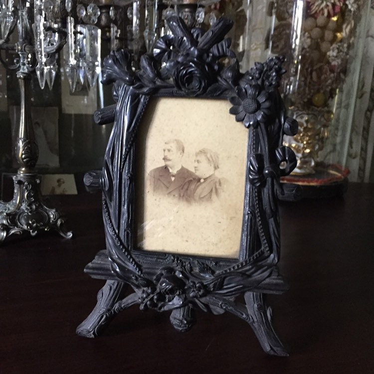 Antique Frame Sepia Picture Couple Original Gutta Percha Frame - Etsy